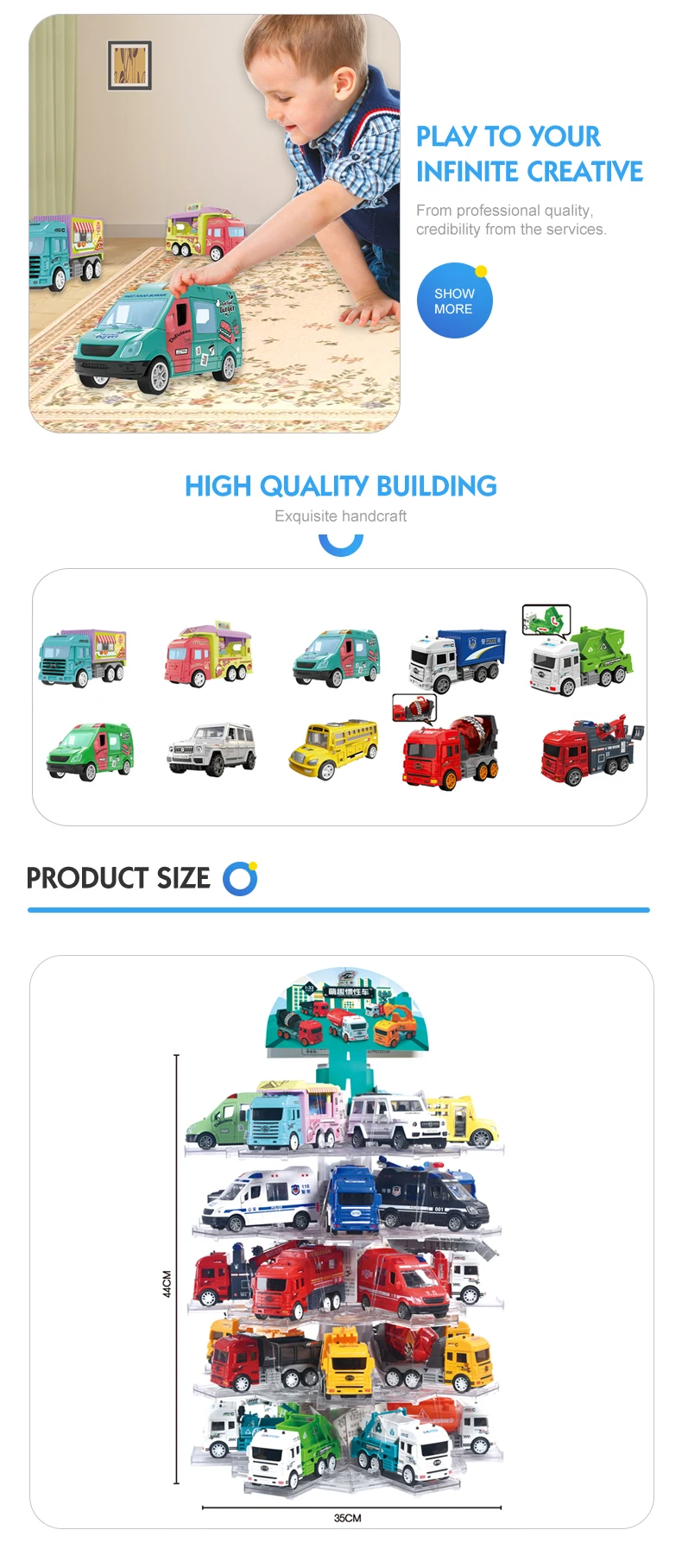 Topsky Educational Children Friction Toy Vehicle Car Inertial Car Toys ...