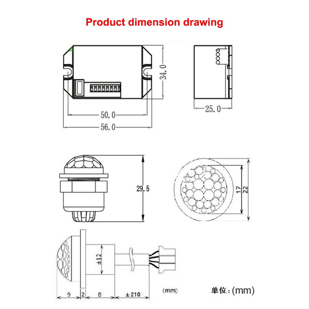 Mini PIR Sensor Indoor - Ceiling Flush Mounted Motion Detector
