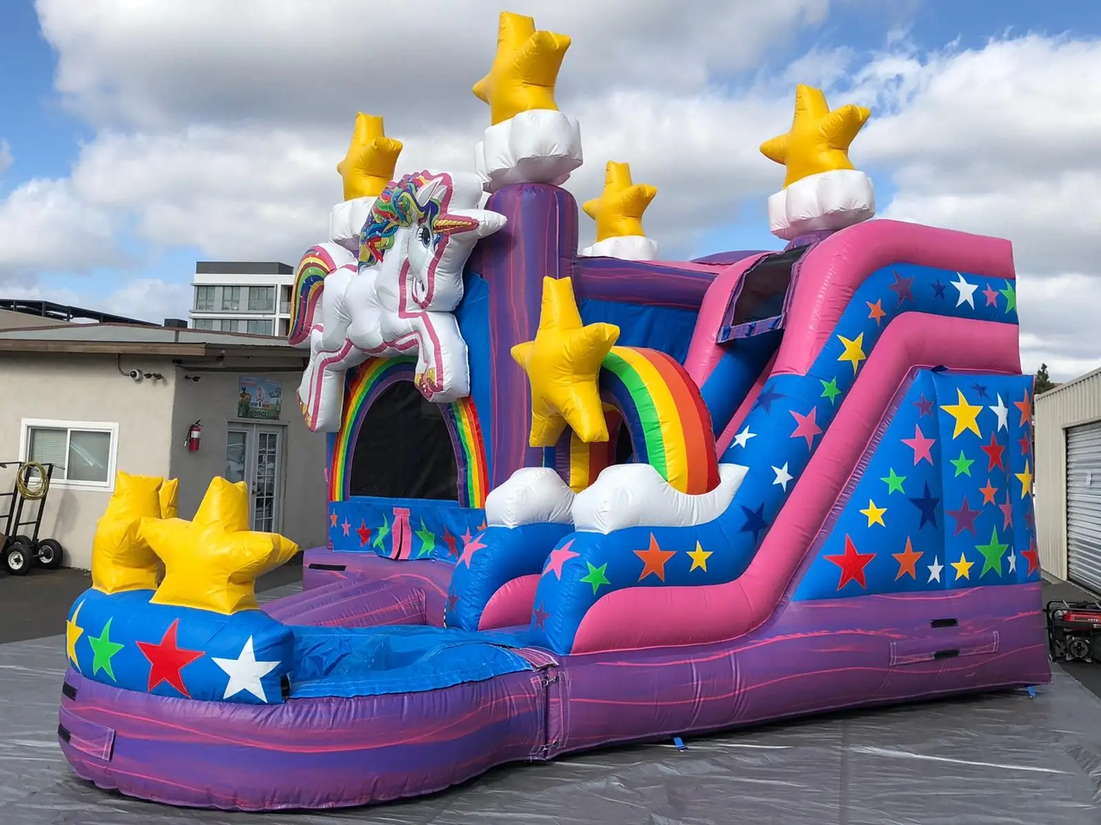 Outdoor Commercial PVC Cartoon Inflatable Unicorn Bouncer Jumping ...