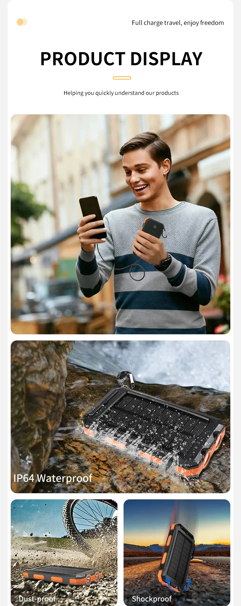 Waterproof Wireless Charger - 30000mah Portable Power Station