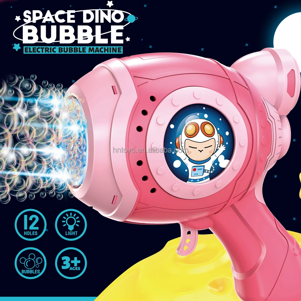 12-hole Electric Bubble Gun Toys Automatic Cartoon Dinosaur Bubble ...