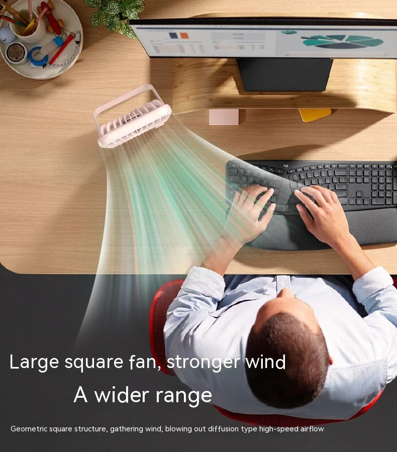 Personal Portable Small Low Noise No Battery Rechargeable Fans Table ...