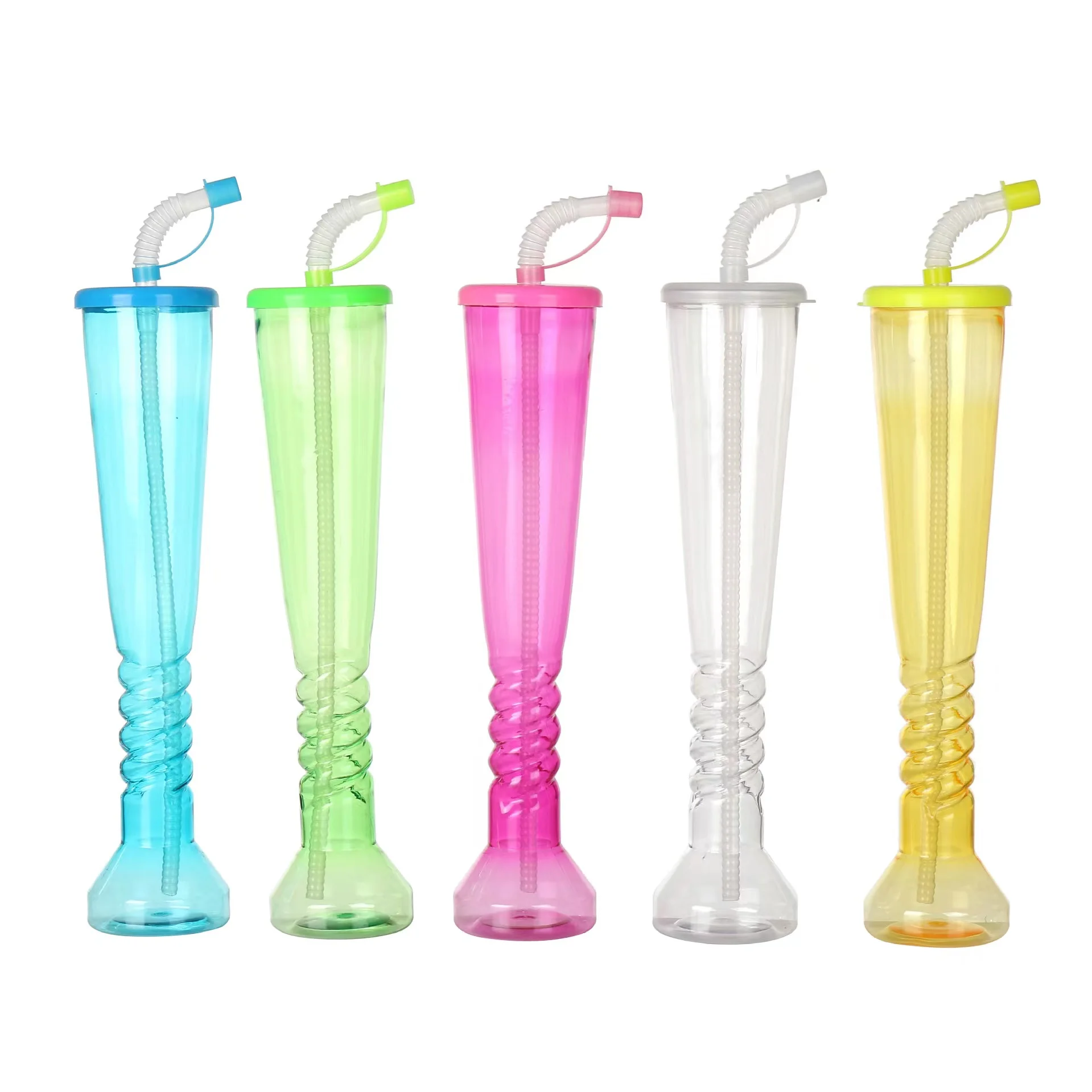 Pet Plastic Sippy Cup Long Neck Yard Cups Slushie Tumbler With Straw ...