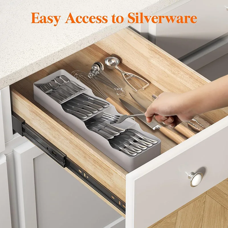 Cutlery Kitchen Drawer Storage Organization Utensil Tray Plastic Holder ...