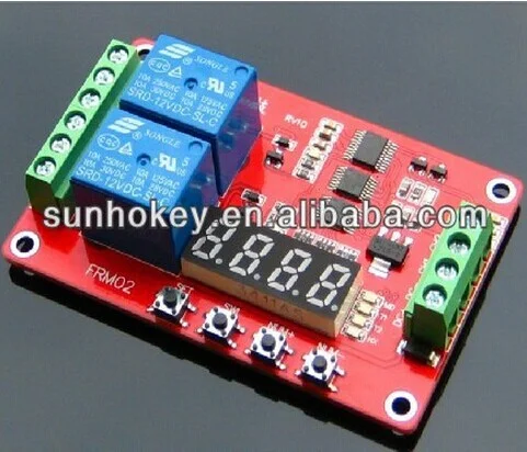 FRM02 2 Channel Time Delay Multifunction Relay Module Self-locking Circulation Relay Module ...