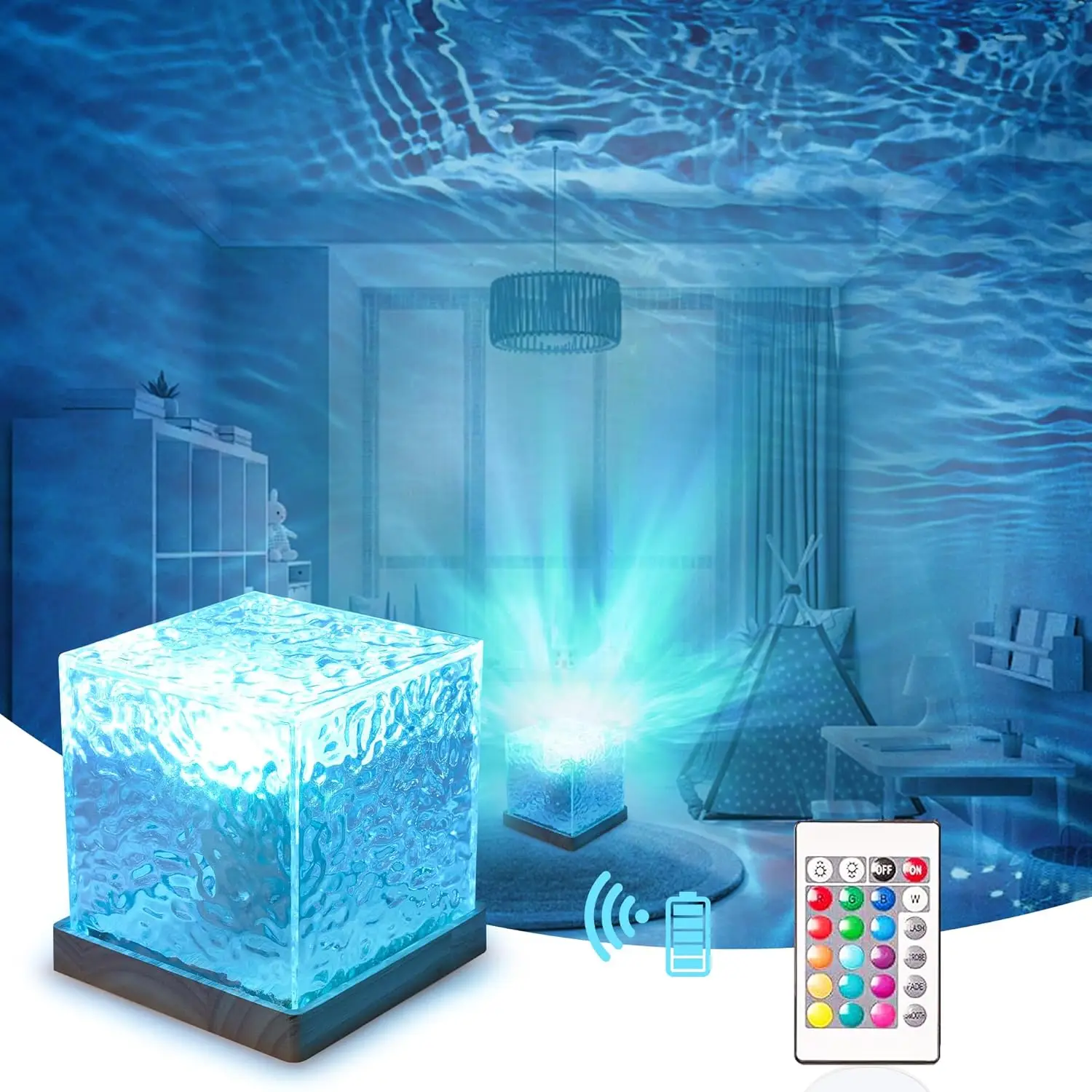 3D 16 Colors Rotating Crystal Aurora Lamp - Dynamic Beauty