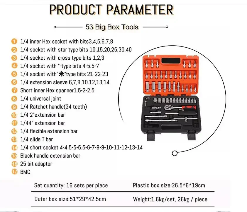 2023 Professional Auto Repair Kit - 108pcs Tool Set