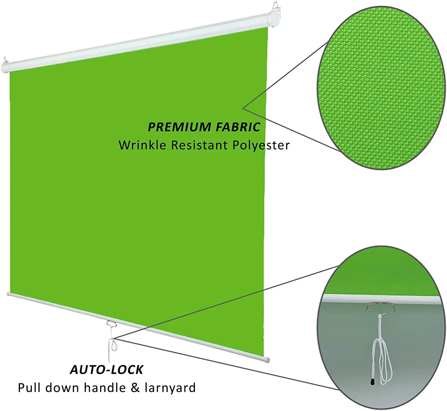 Pull Down Retractable Green Screen Backdrop Auto-locking Chroma Key ...