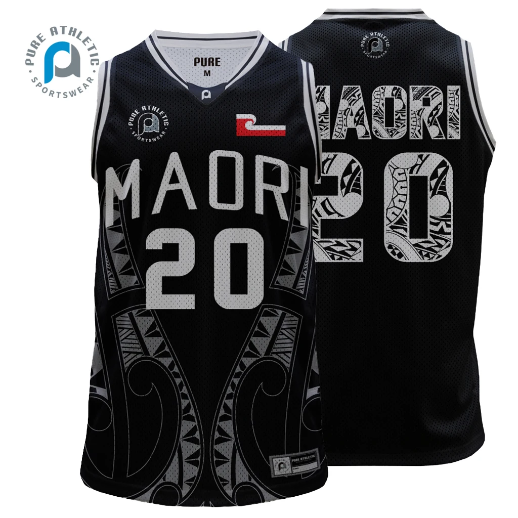 Pure Maori Tattoo Polynesian Pohnpei Design Basketball Singlets