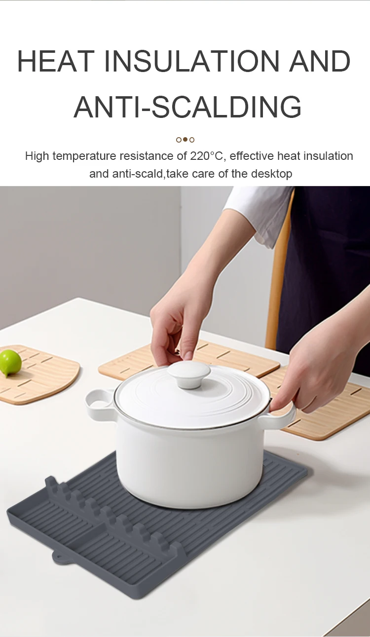 Kitchen Cooking Storage Organizer Accessories Silicone Pot Lid Holders ...