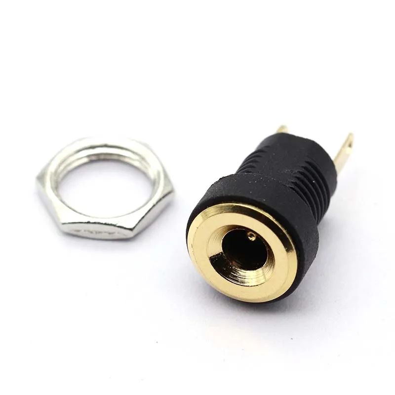 DC Power Supply Jack Socket 3.5mm 1.35mm Plug Adapter 2 Terminal Types ...