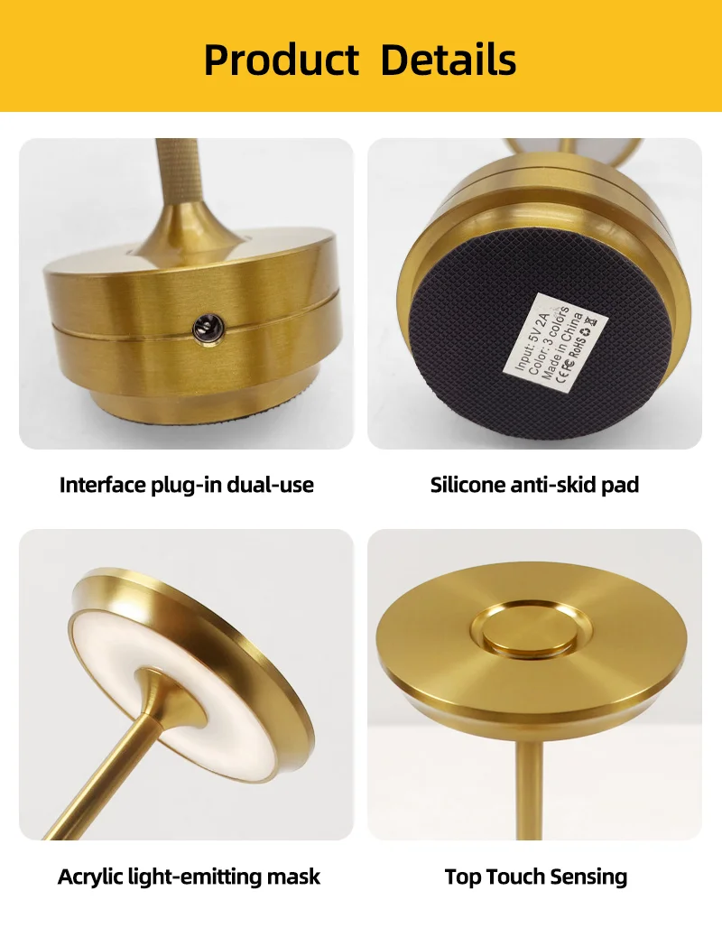 Luxury Modern Cordless Table Lamp Rechargeable Portable Battery Power ...