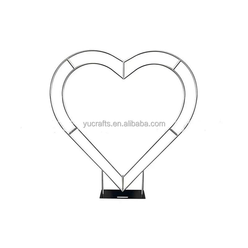 Heart Backdrop Stand - Double Heart Flower Arch for Weddings