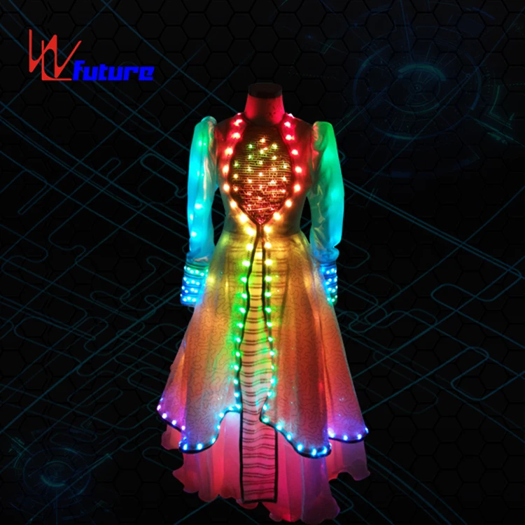 Frauen Weiß Bunt Led Kleid Flügel/Mädchen LED Anzüge Kostüme LED ...