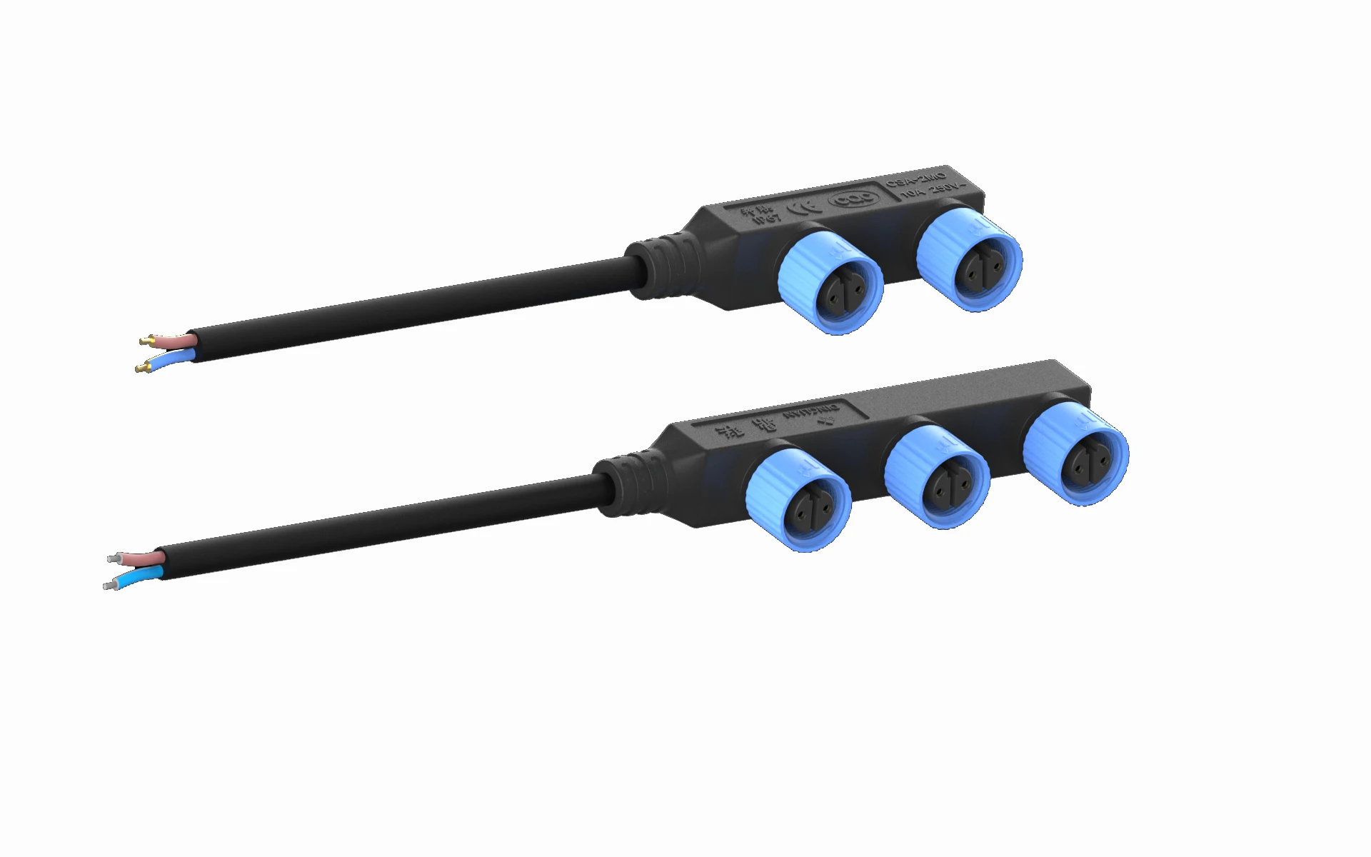 IP67 F Type 2 Pin Male Female 1 to 2 3 4 5 Ways Waterproof LED Plug M15 ...