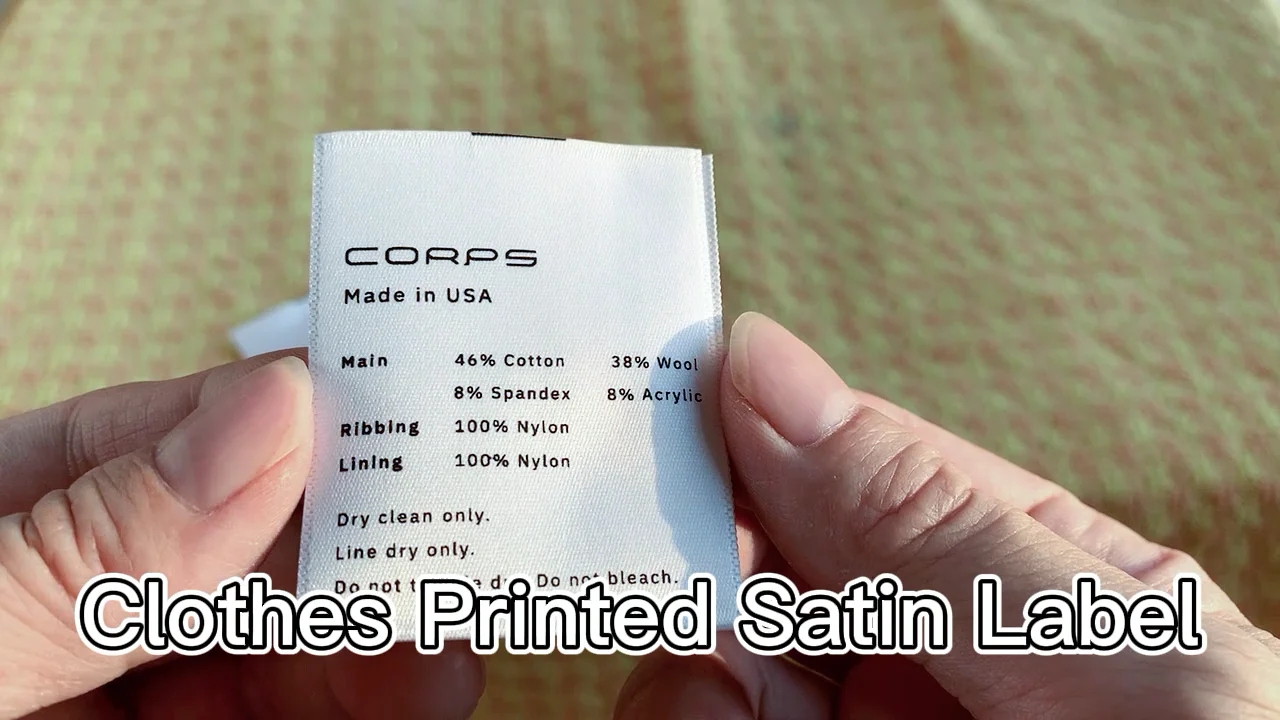 Custom Printed Brand Logo Satin Wash Care Instruction Labels Roll ...