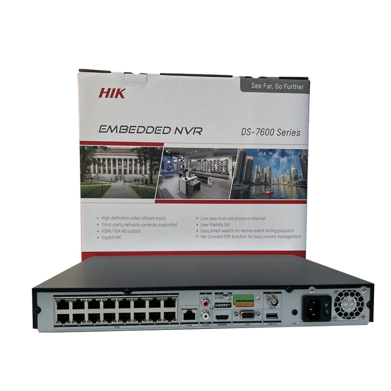 Original Hikvison 8ch 8 Poe 16 Channel Nvr 4mp 8mp 4k Hd Built-in Mic ...