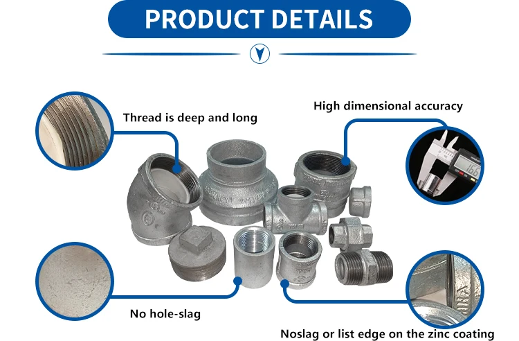 Gi Pipe Fittings - Durable Socket Tee Elbow Union Connectors