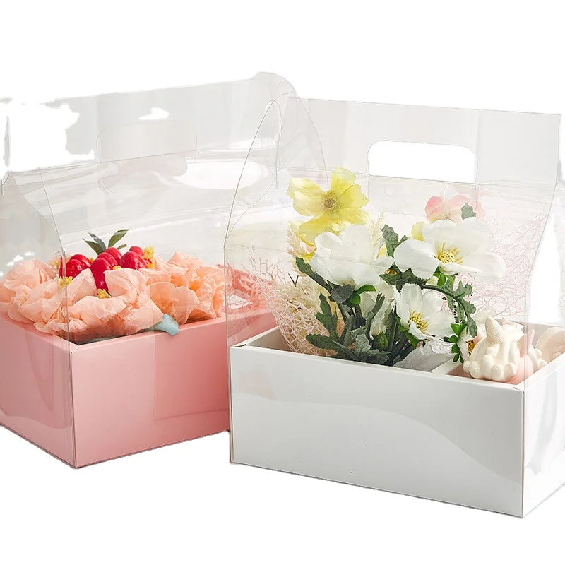 Transparent Plastic Preserved Bouquet Packaging Gift Clear PVC Flower ...