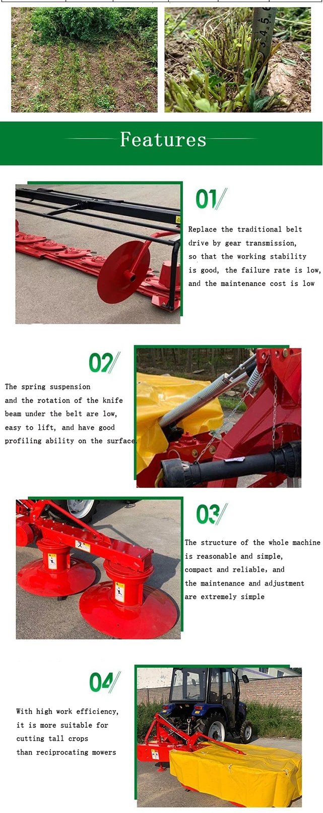 Hot Sale Rotary Drum Mower Tractor Pto Silage Alfalfa Cutter Harvester ...