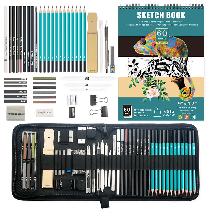 Professional Drawing Kit - 50pcs & 144pcs Sketching Pencils