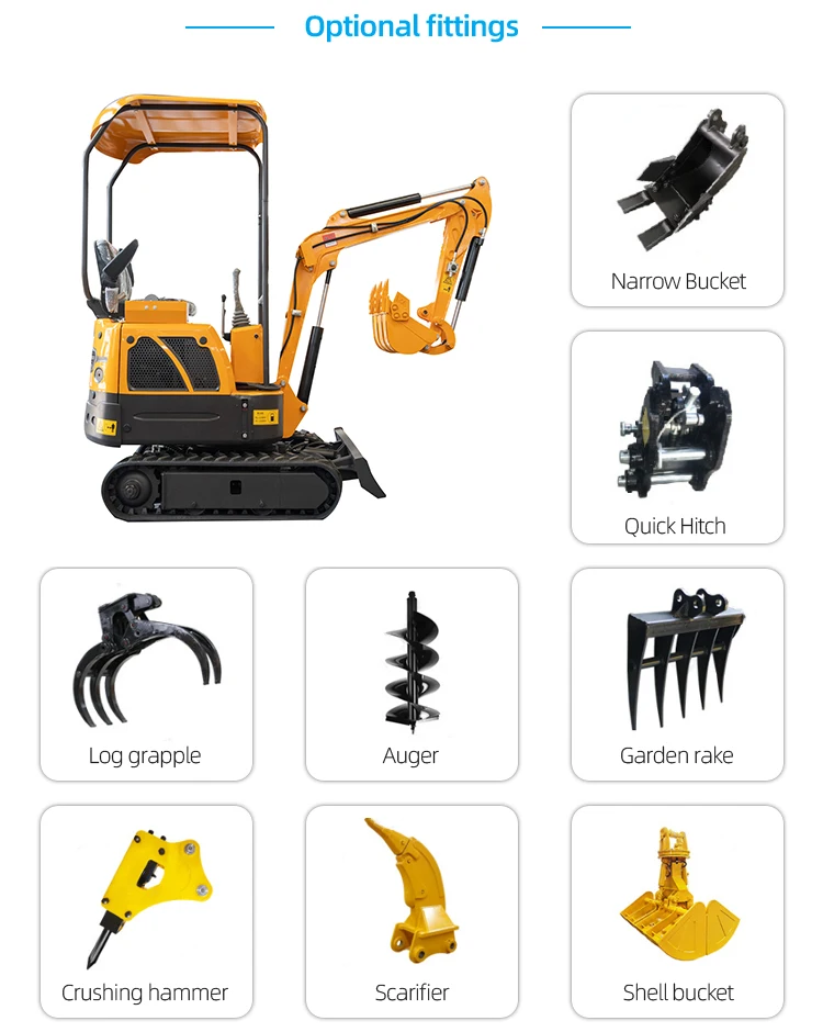 Mini Tractor of Trencher Machine Digger Excavator with Cab 1.7 Ton 2 ...