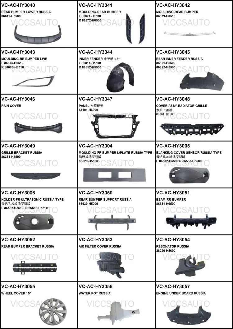 OEM 86577-H6510 for Hyundai Accent/solaris 2020 Skid Plate-Fr Bumper Chrome