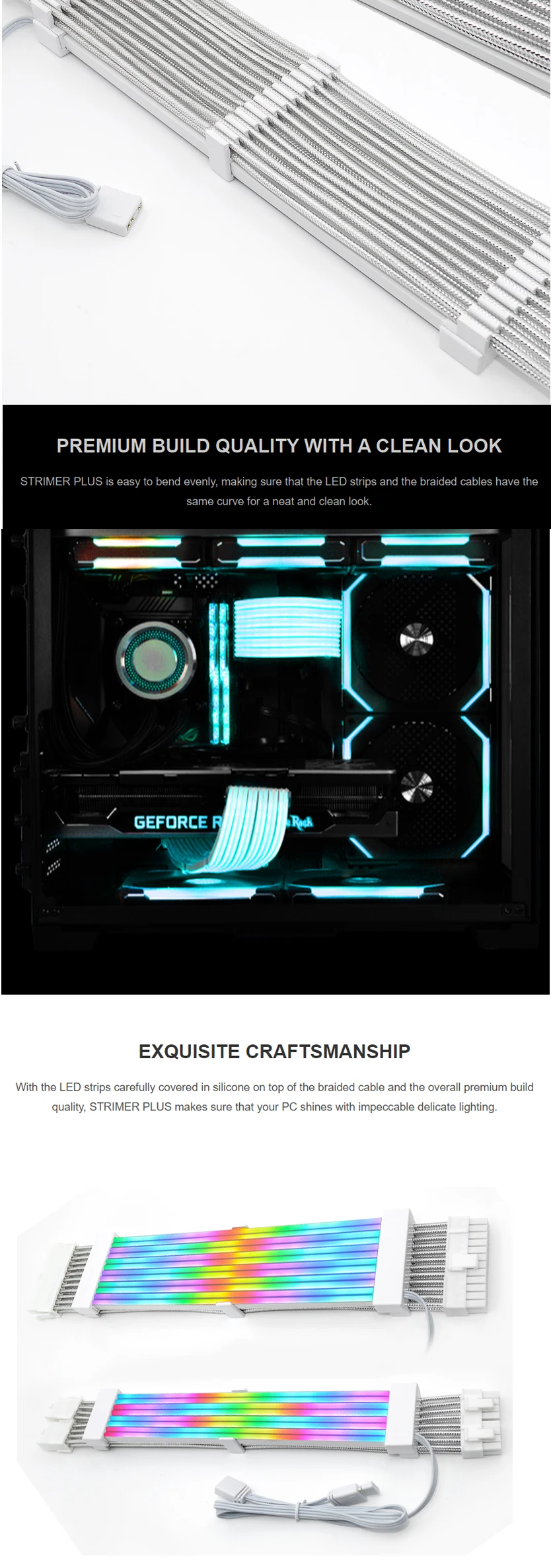 Gpu Extension Cable Argb Plus Rainbow Neon Line Led Light Cover Atx ...