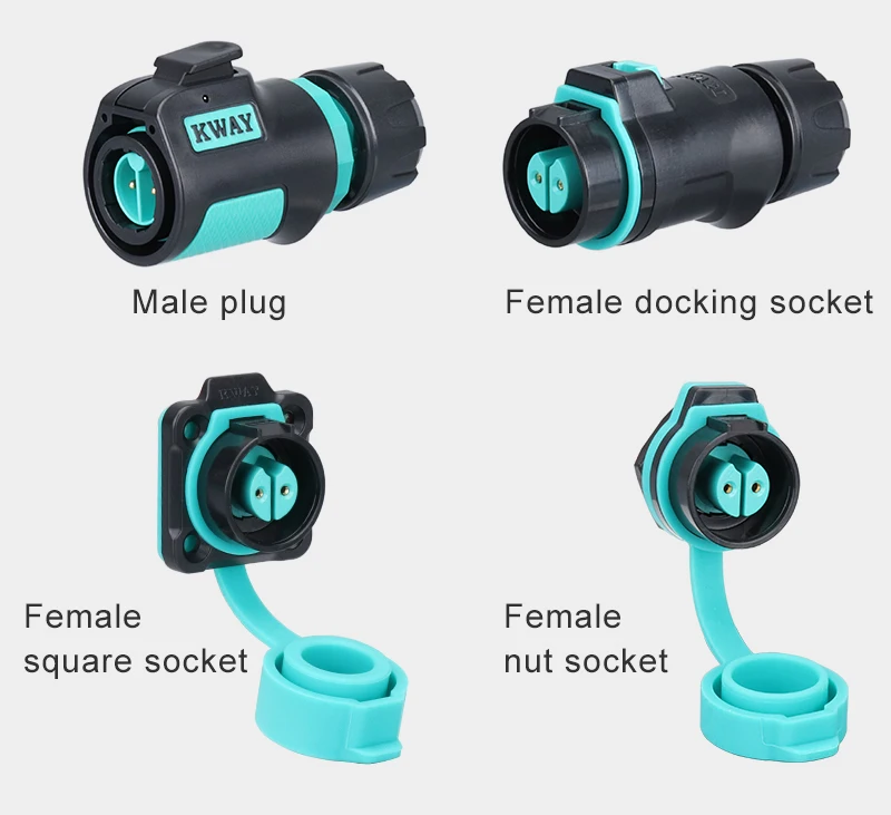 Quick Lock Male Plug Female Square Panel Mounted Socket With Push Press ...