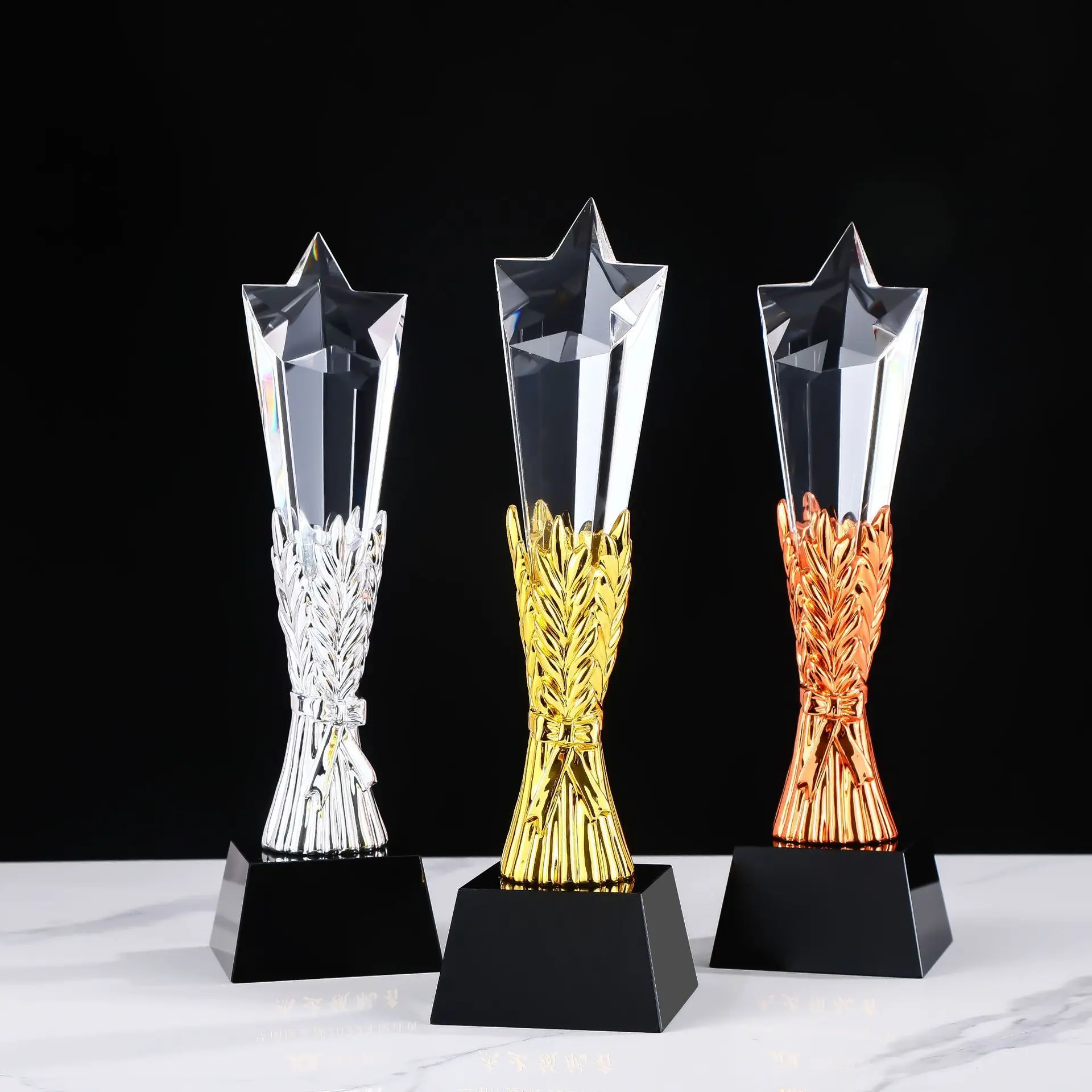 Crystal Crown Trophy Golf Sublimation Crystal Trophies and Awards ...