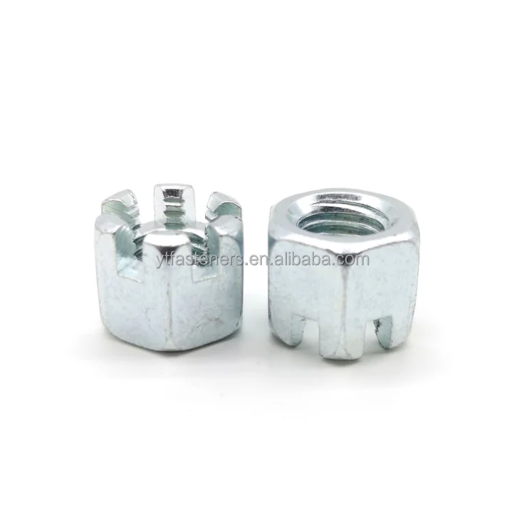 Din Standard Steel Material Hex Slotted Nut - Buy Hex Nut With Groove ...