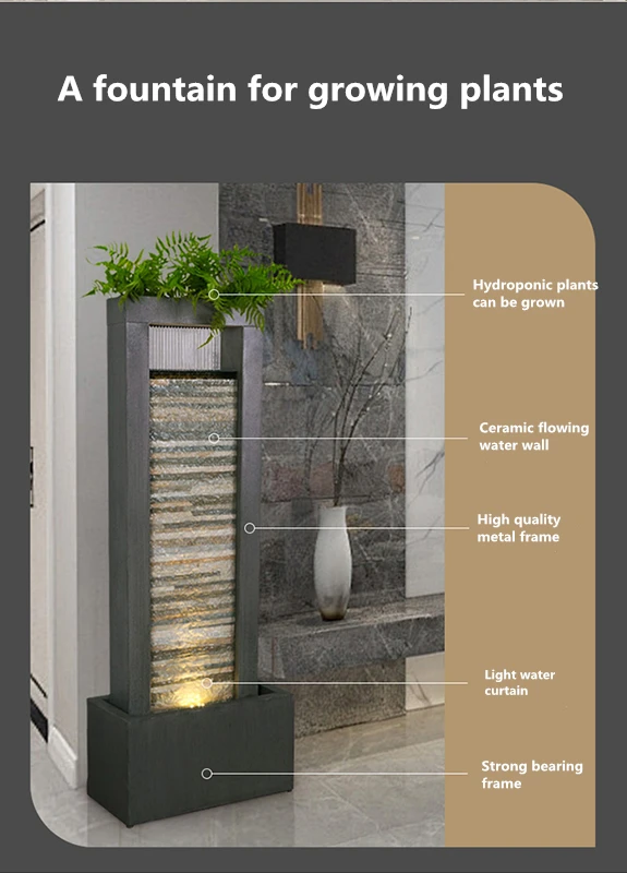 Indoor Floor Water Fountain - Elegant Decor for Homes