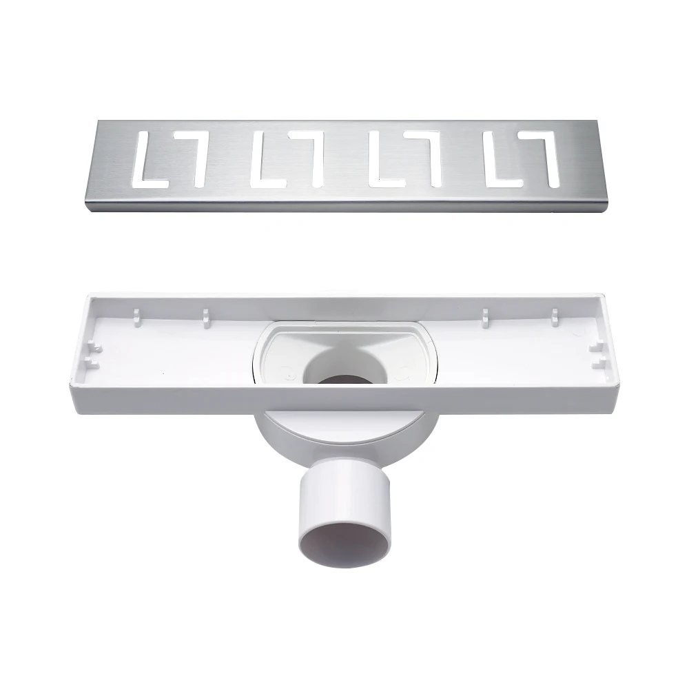 Plastic linear shower drain with horizontal outlet ABS Rotatable siphon ...