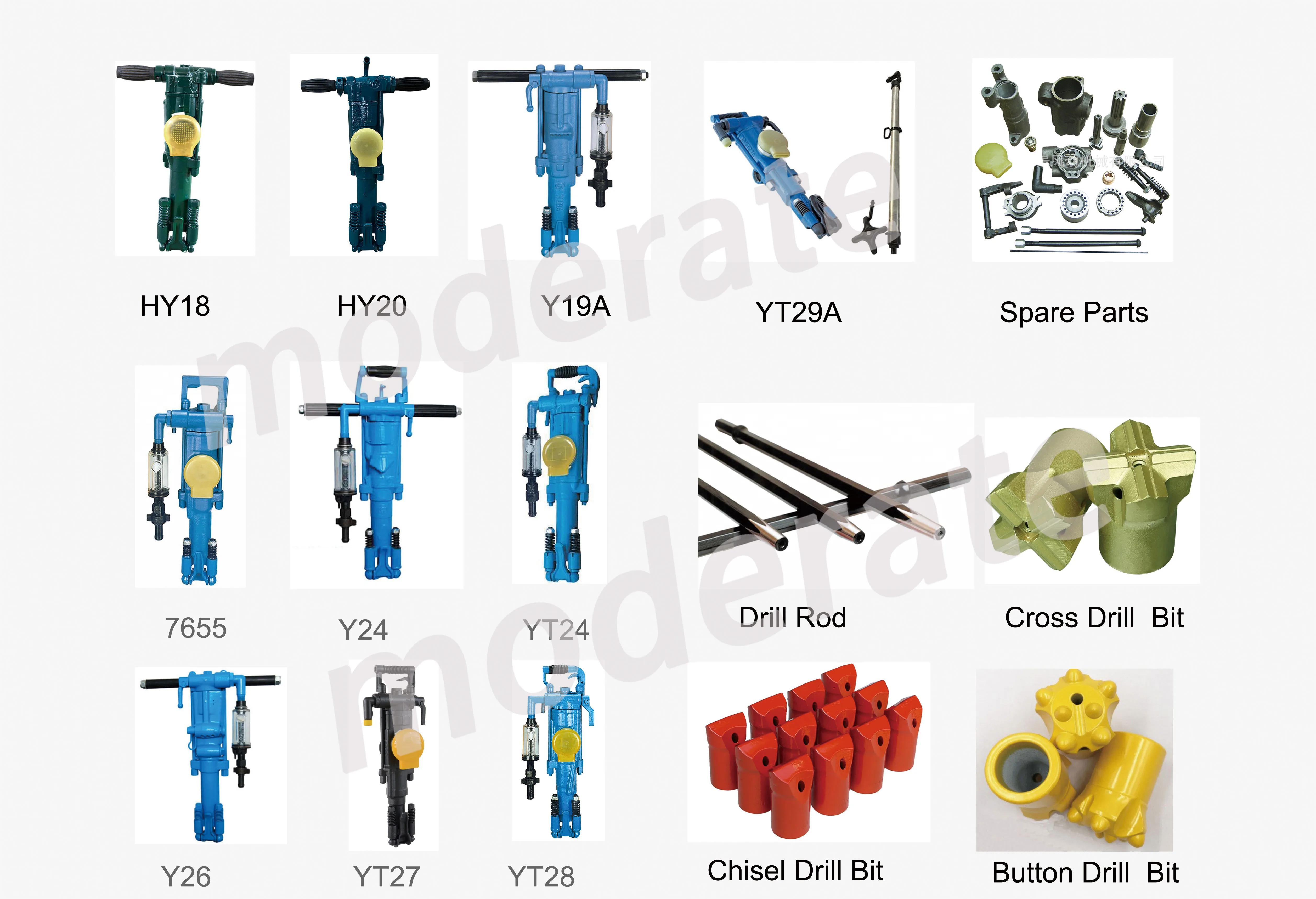 YT24 YT27 YT28 YT29A Pneumatic Jack Hammer Perforadora Rock Drilling ...