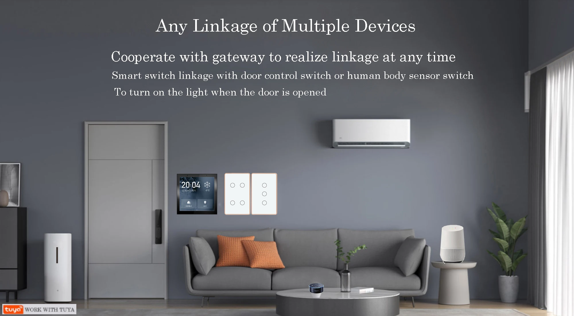 Tuya 1 2 3 4 Us Smart Light Switches Work with Wifi Tempered Glass ...