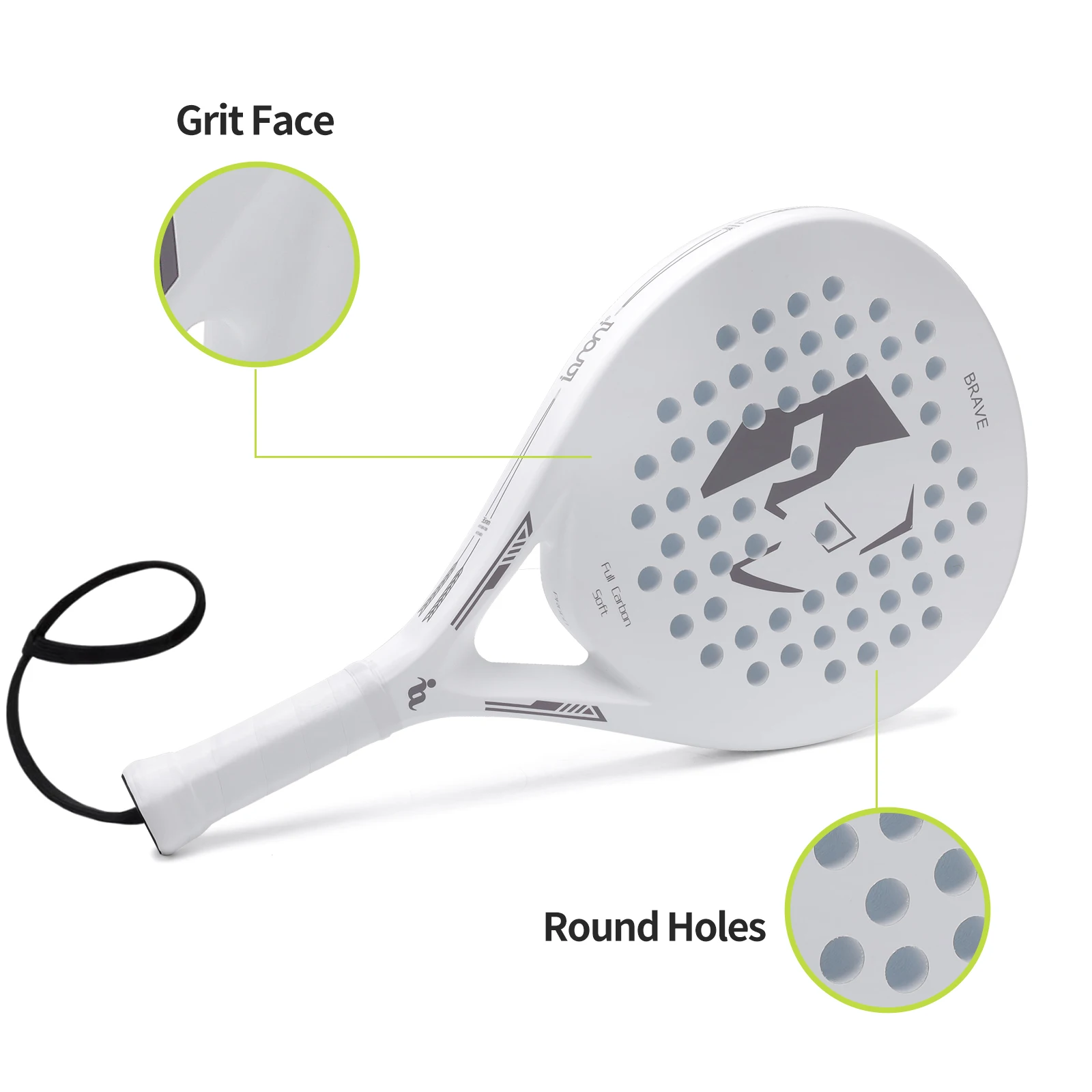 IANONI Padel Raquet Carbon Fiber Beach Tennis Paddle Racket Soft Eva