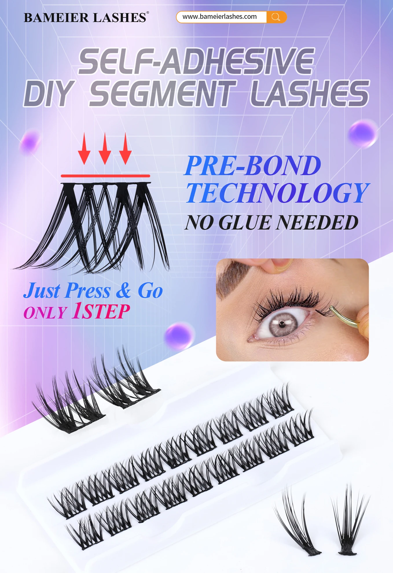2023 New Design Diy Air Lash Segmented Eyelash Diy Reusable Self ...