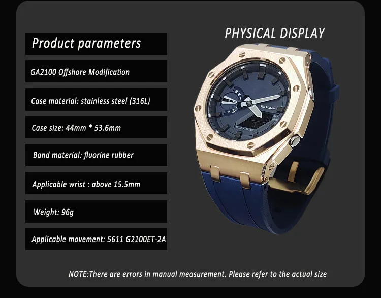 G SHOCK GA2100 /GM2100 CASIOak Offshore Version Mod Kit 316 Stainless ...