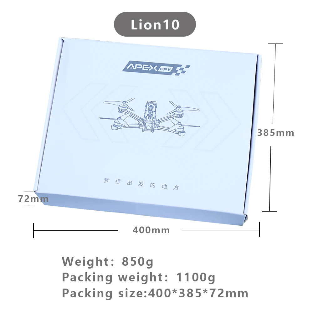 10-inch Fpv Drone Kit 20 Km Flight Range 4~6.5 Kg Payload Gps ...