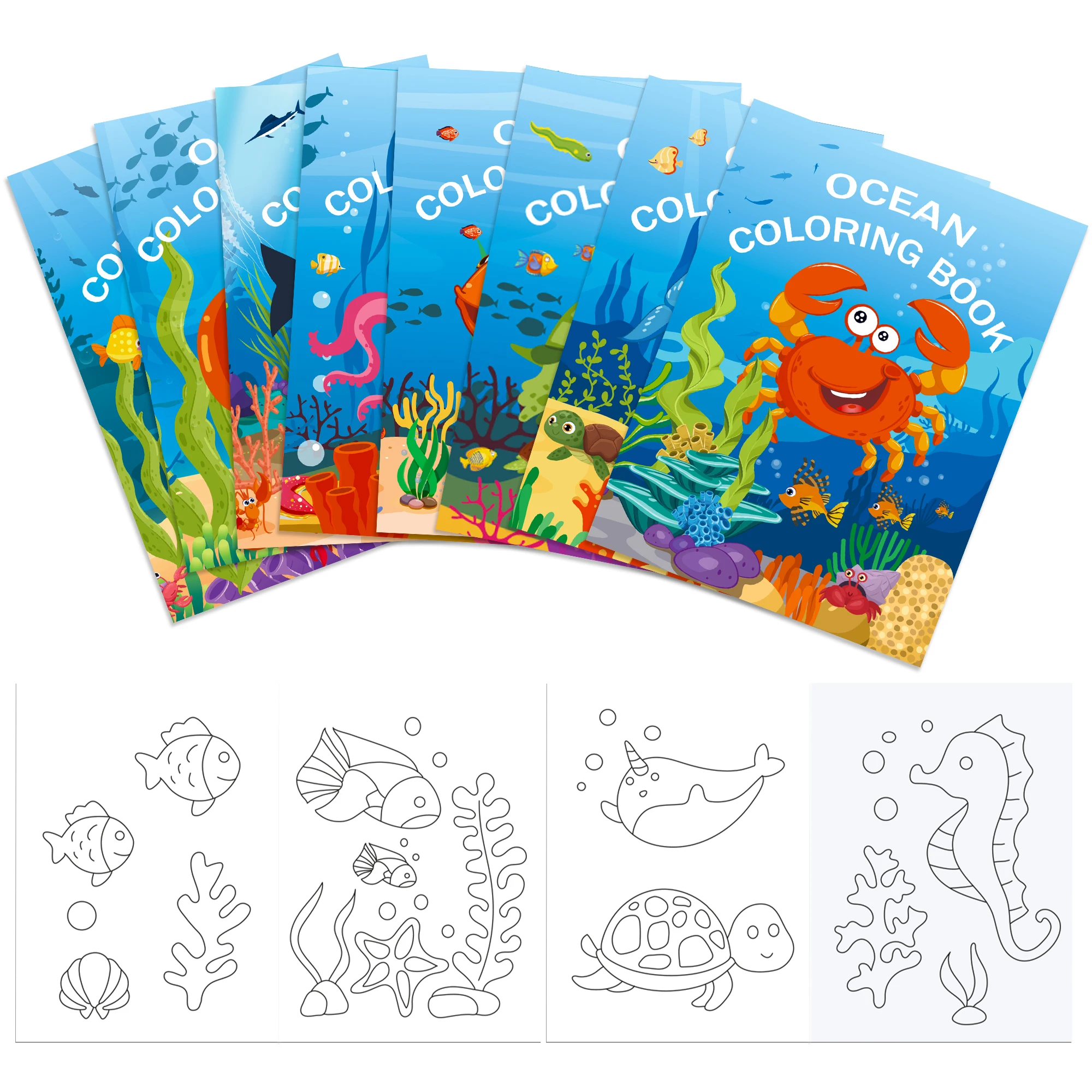 Ty009 Ocean Animals Mini Diy Coloring Book Cartoon Graffiti Painting ...