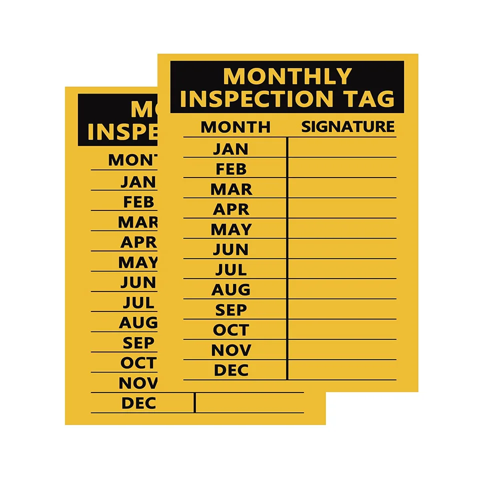 Top Monthly Fire Extinguisher Inspection Tags for Safety