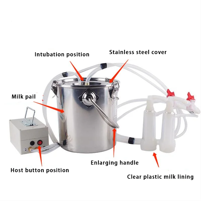 Portable Dairy Milker Milking Machine Bucket Tank Barrel Stainless ...