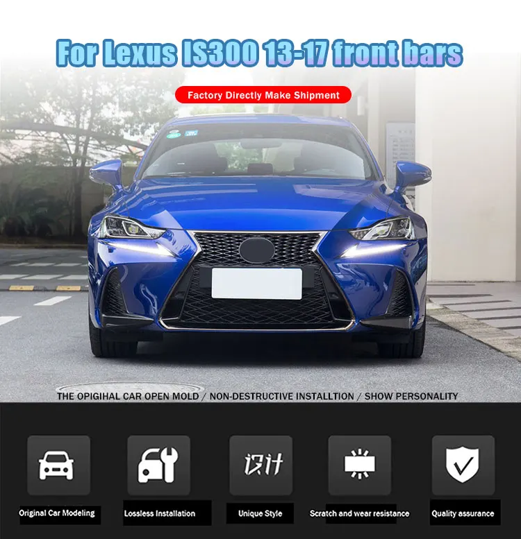 Lexus IS300 IS200 IS250 Front Bumper - Sporty PP Plastic