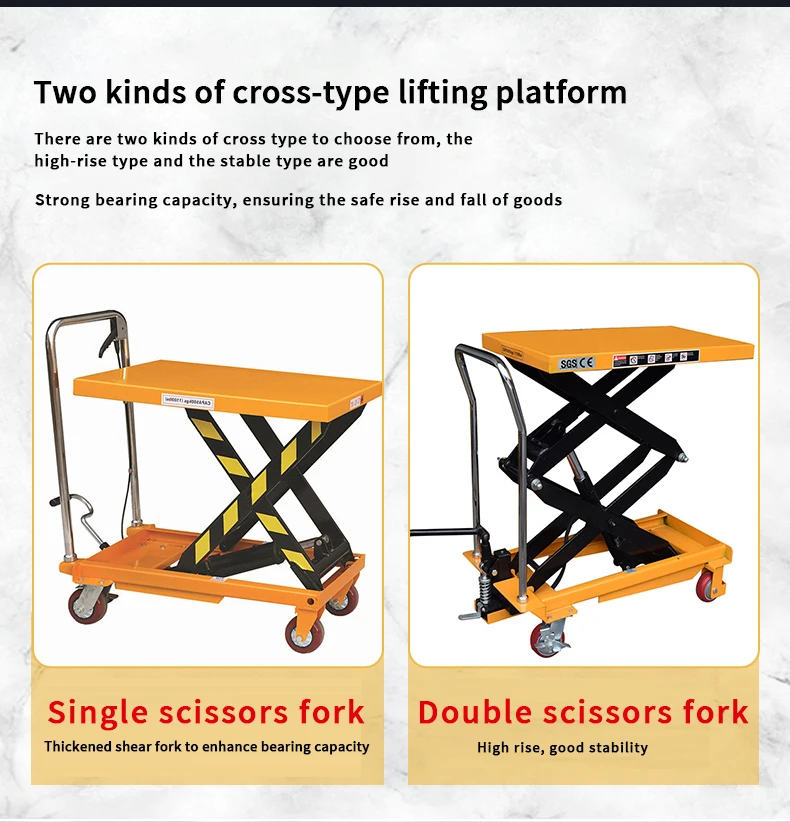 Manual Scissor Lift Table Hydraulic Fork Lifter Manuel Roll Lifter ...