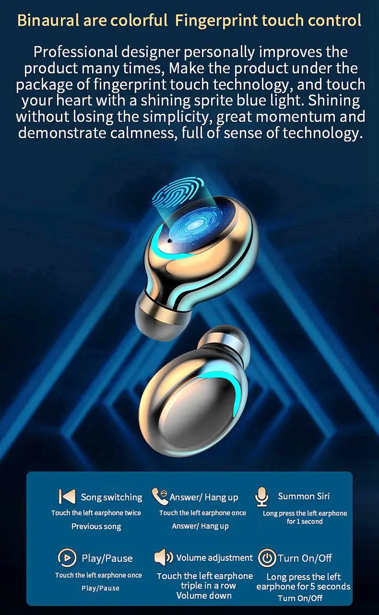 Original F9 Tws Earphones 9d Hifi Stereo Waterproof In Ear Headphone Bt ...