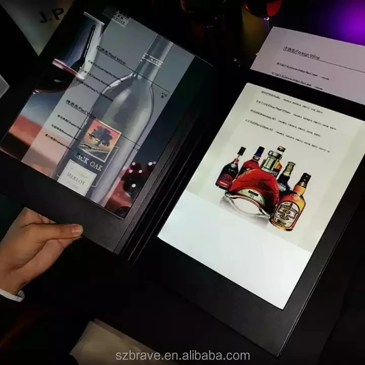 Customized Restaurant Table Foldable 2 Panel LED Backlit Menu Check ...