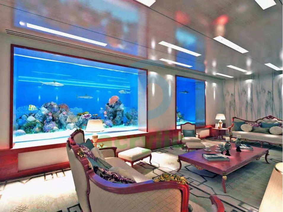 Large Acrylic Fish Tank - Eco-Friendly Rectangular Aquarium - OEM