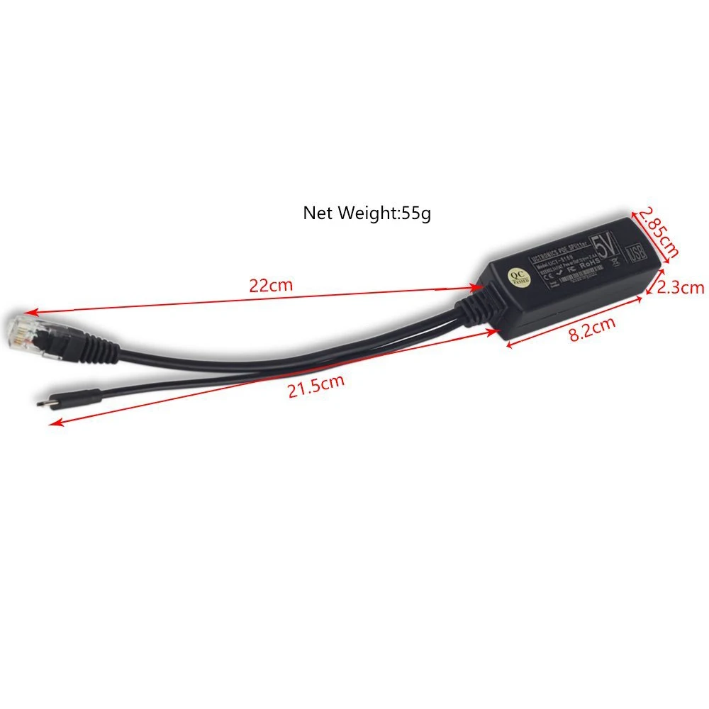 48v To 5v/12v Poe Splitter 5v Poe Micro Usb Tpye-c Dc Power Supply For ...