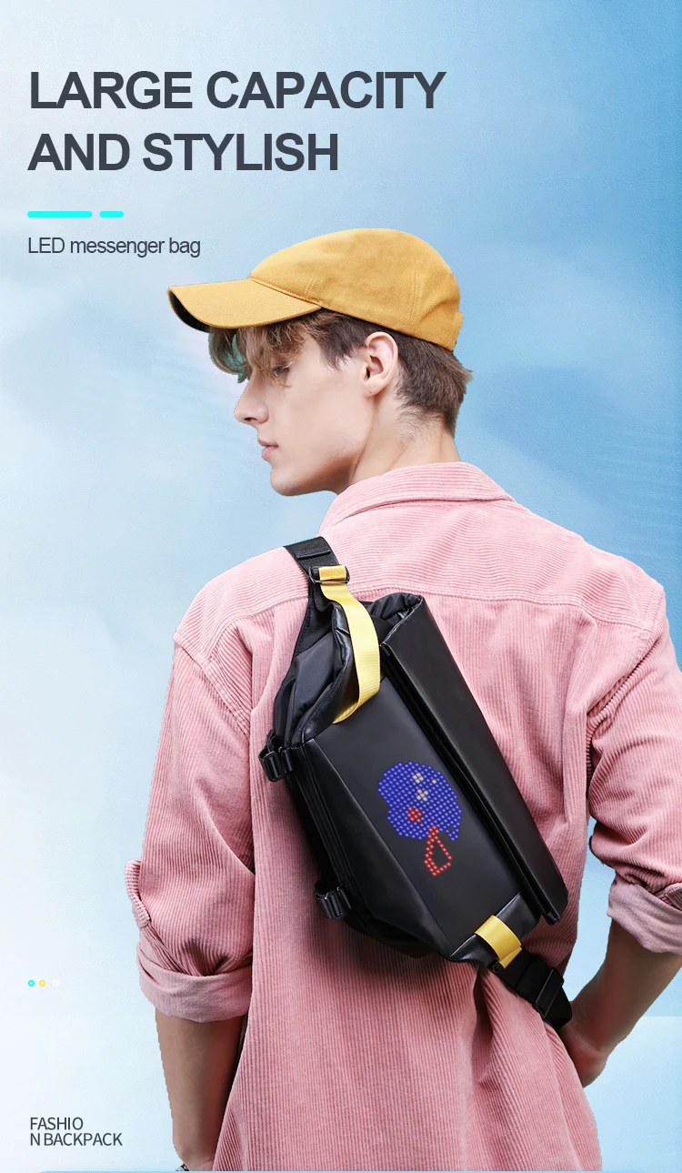 Crelander Fashion Led Sling Bag With Bluetooth Diy Custom Led Screen ...
