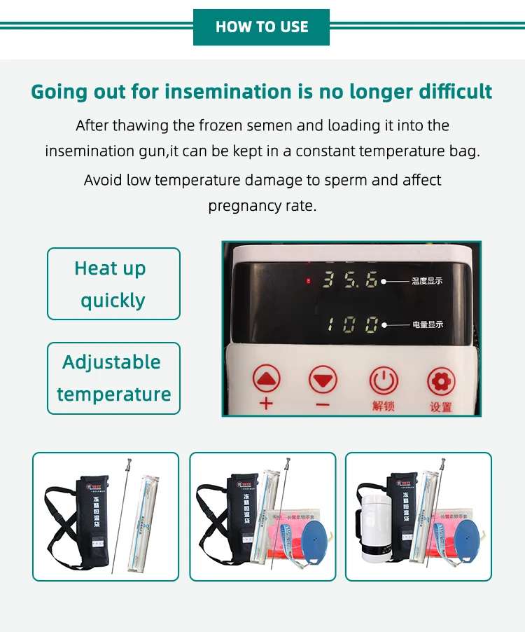 AI Tech-assisted Frozen Semen Thermostatic Bag with Extra Long Constant ...
